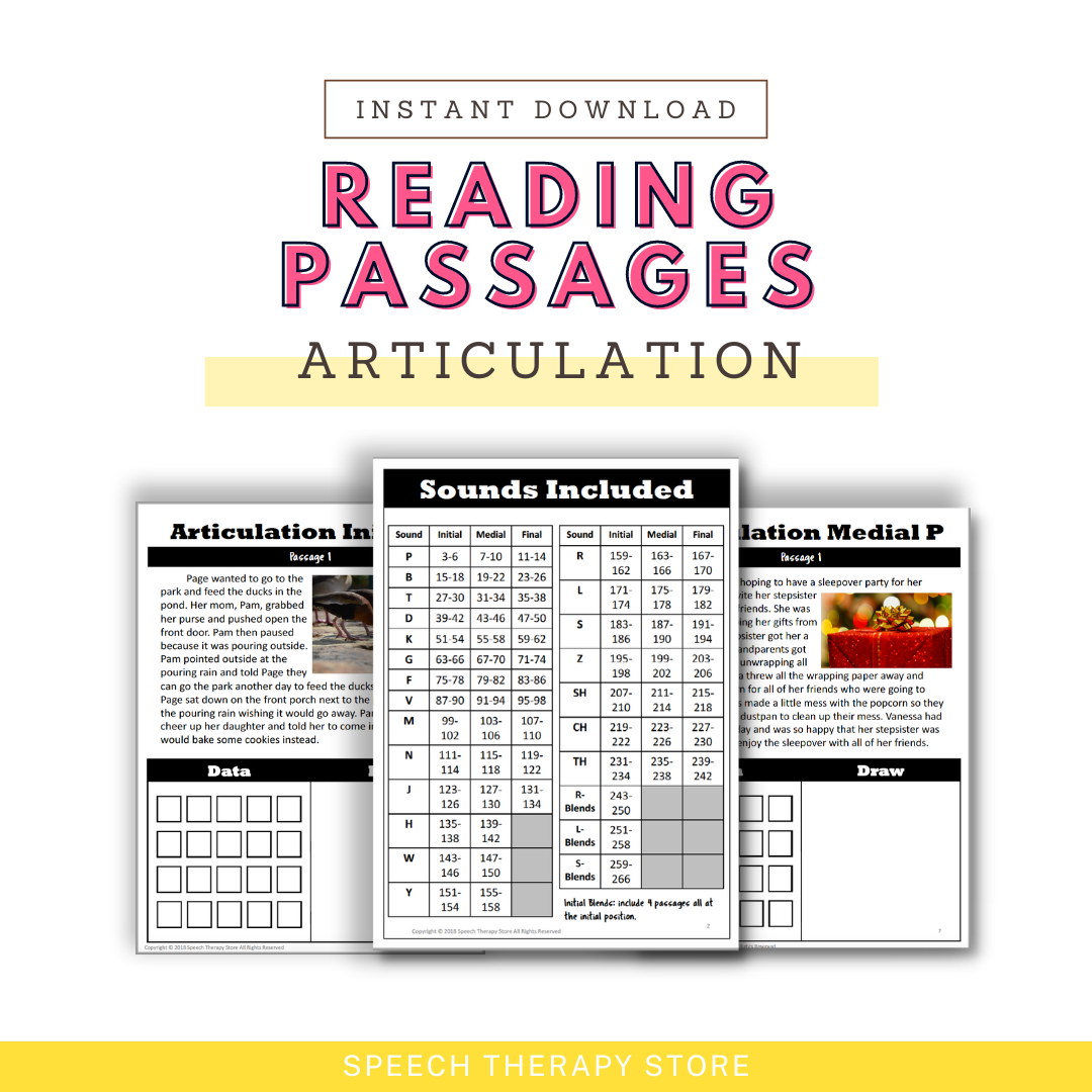 Articulation Reading Passages and Conversation – Speech Therapy Store
