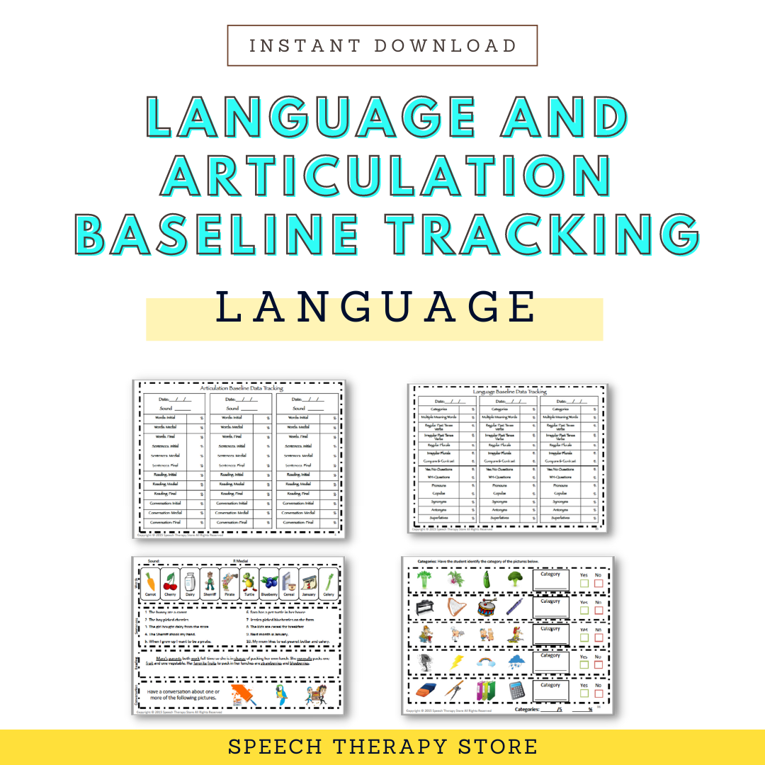 Language and Articulation Baseline Data Bundled – Speech Therapy Store