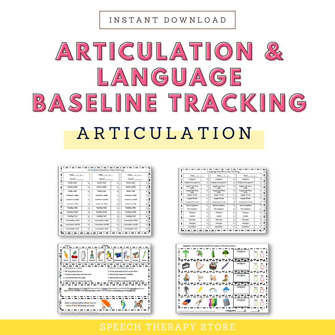 Articulation and Language Baseline Data Bundled – Speech Therapy Store