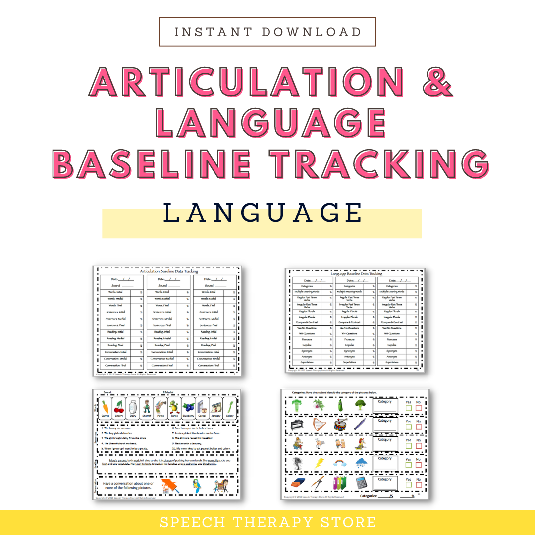 Language and Articulation Baseline Data Bundled – Speech Therapy Store