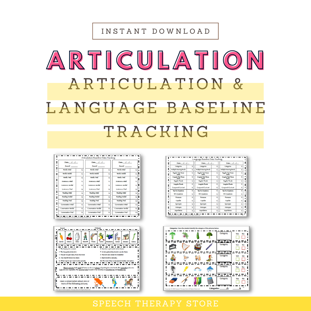 Articulation and Language Baseline Data Bundled – Speech Therapy Store