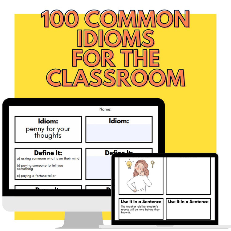 100 Common Classroom Idioms – Speech Therapy Store