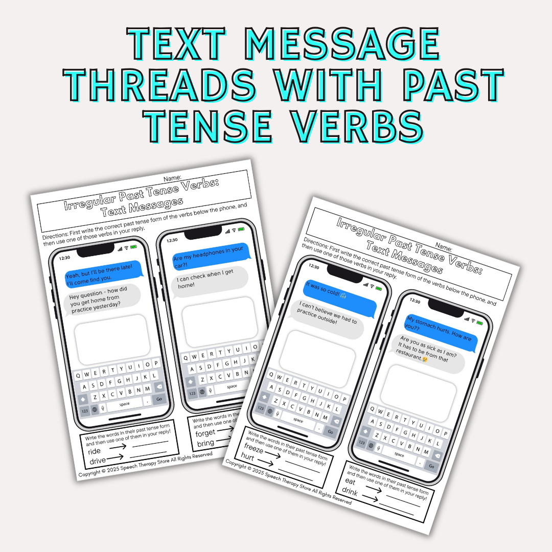 Irregular Past Tense Verbs – Speech Therapy Store