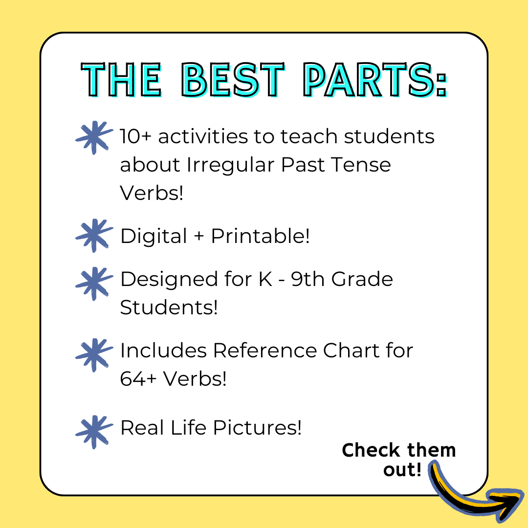 Irregular Past Tense Verbs – Speech Therapy Store