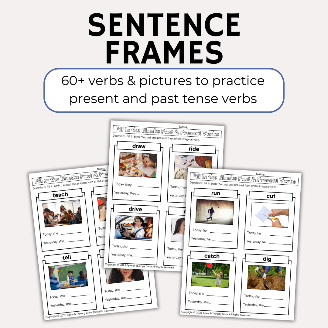 Irregular Past Tense Verbs – Speech Therapy Store