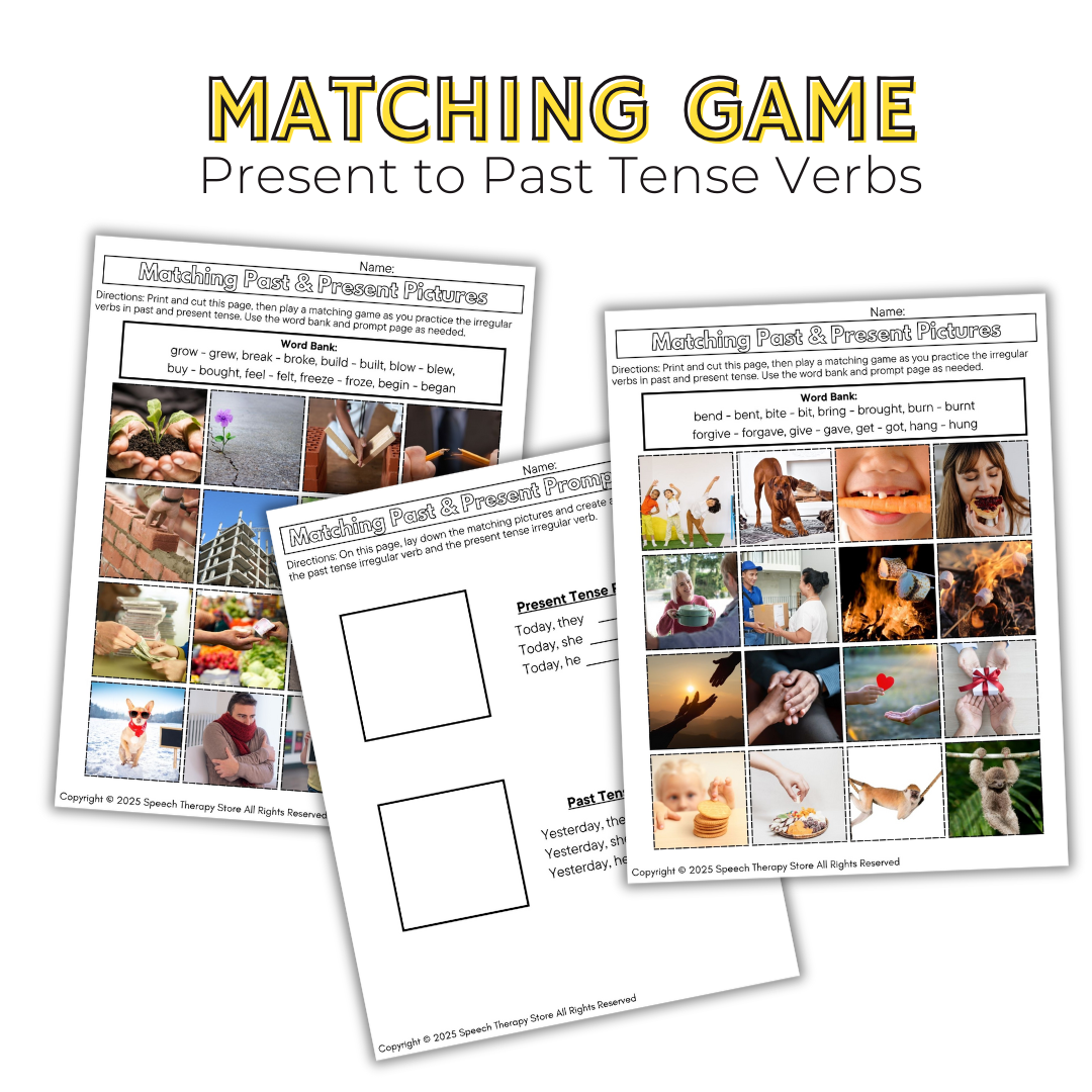 Irregular Past Tense Verbs – Speech Therapy Store