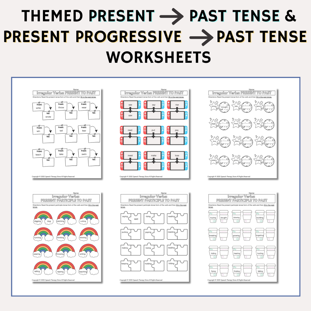 Irregular Past Tense Verbs – Speech Therapy Store