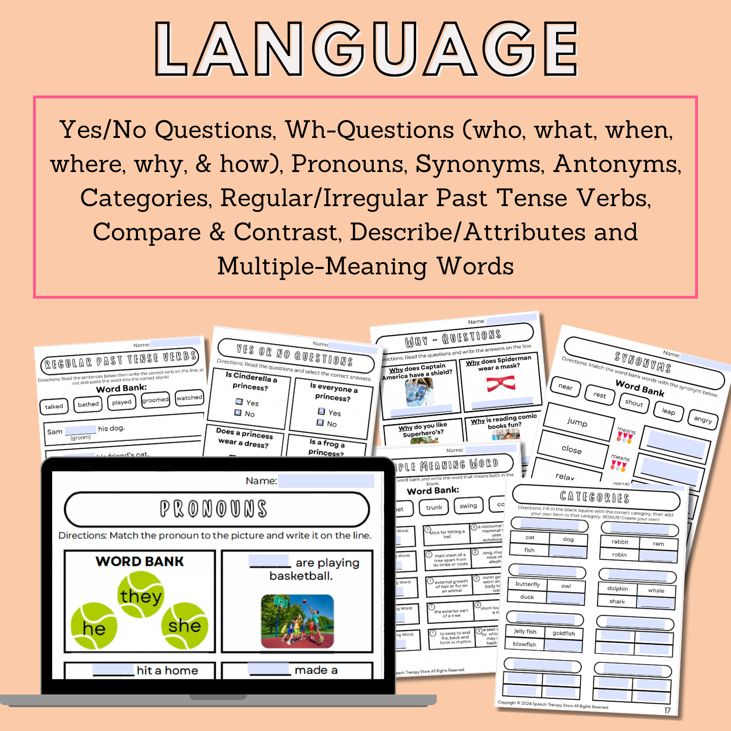 Best Themed Speech Therapy Activities SLP Materials – Speech Therapy Store