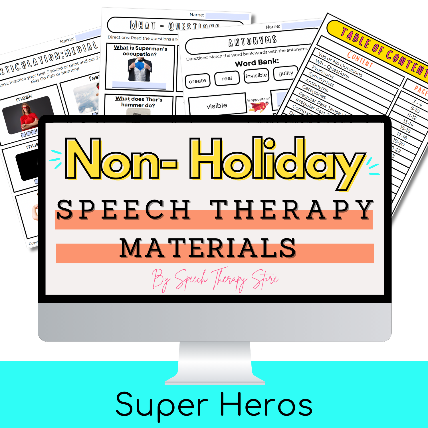 Super Hero Bundle – Speech Therapy Store