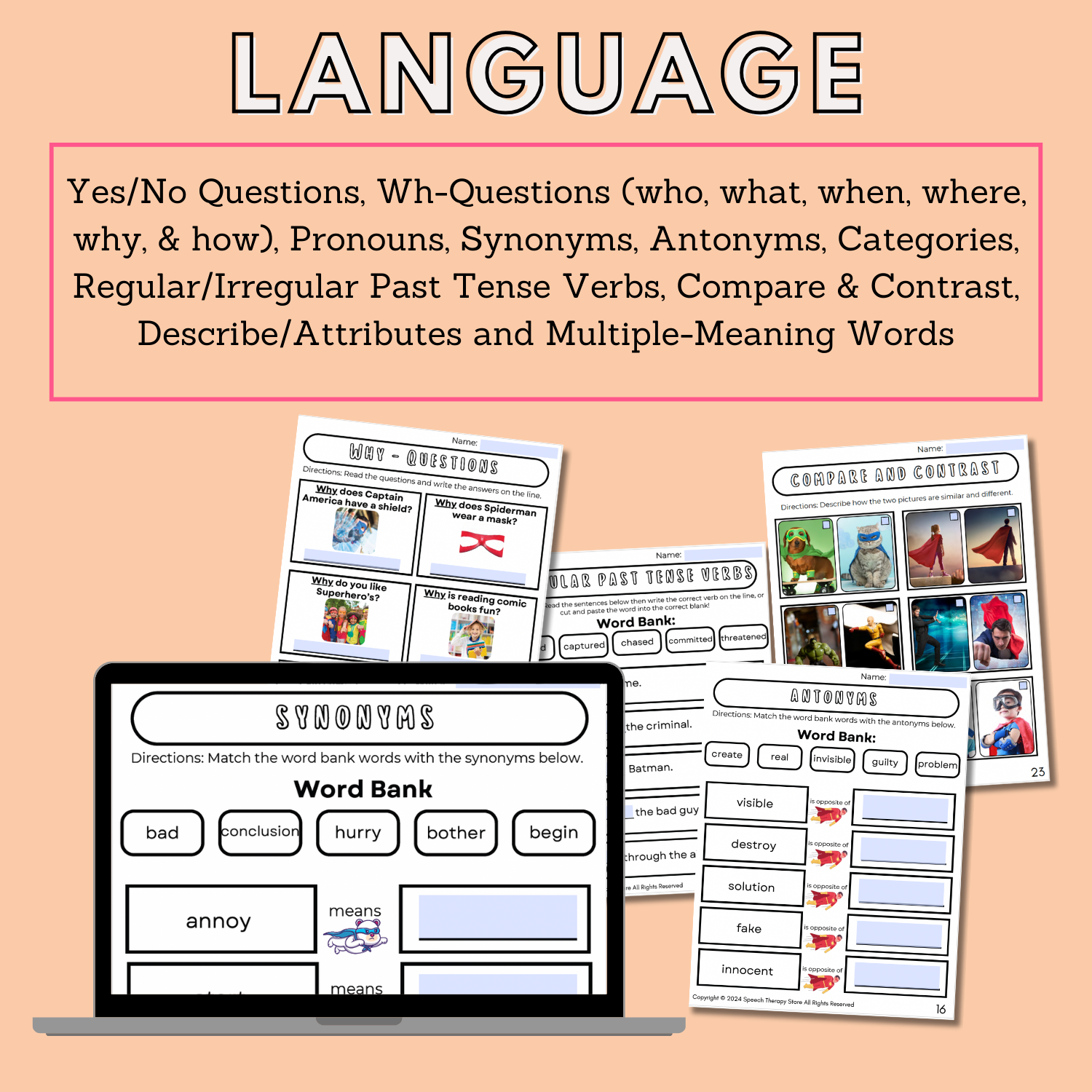 Super Hero Bundle – Speech Therapy Store