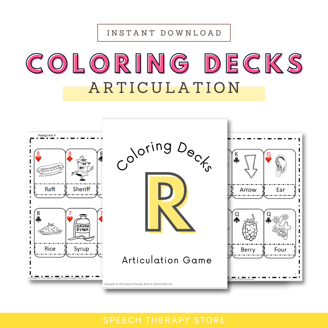 Articulation Coloring Card Decks – Speech Therapy Store