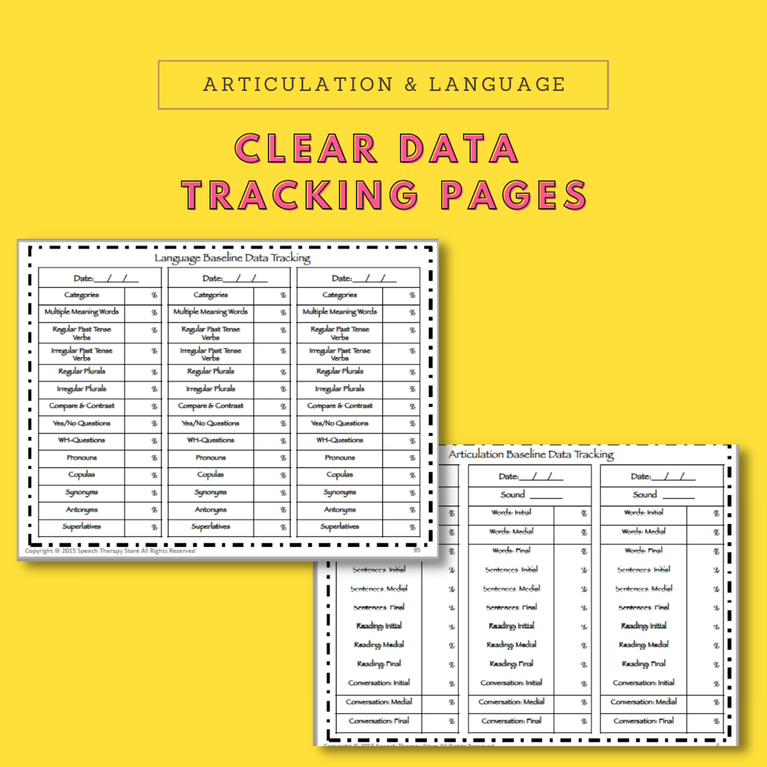 Articulation and Language Baseline Data Bundled – Speech Therapy Store