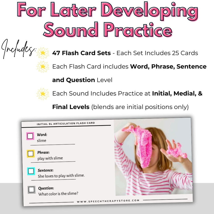 Articulation Flash Cards Later Developing Set Speech Therapy – Speech ...