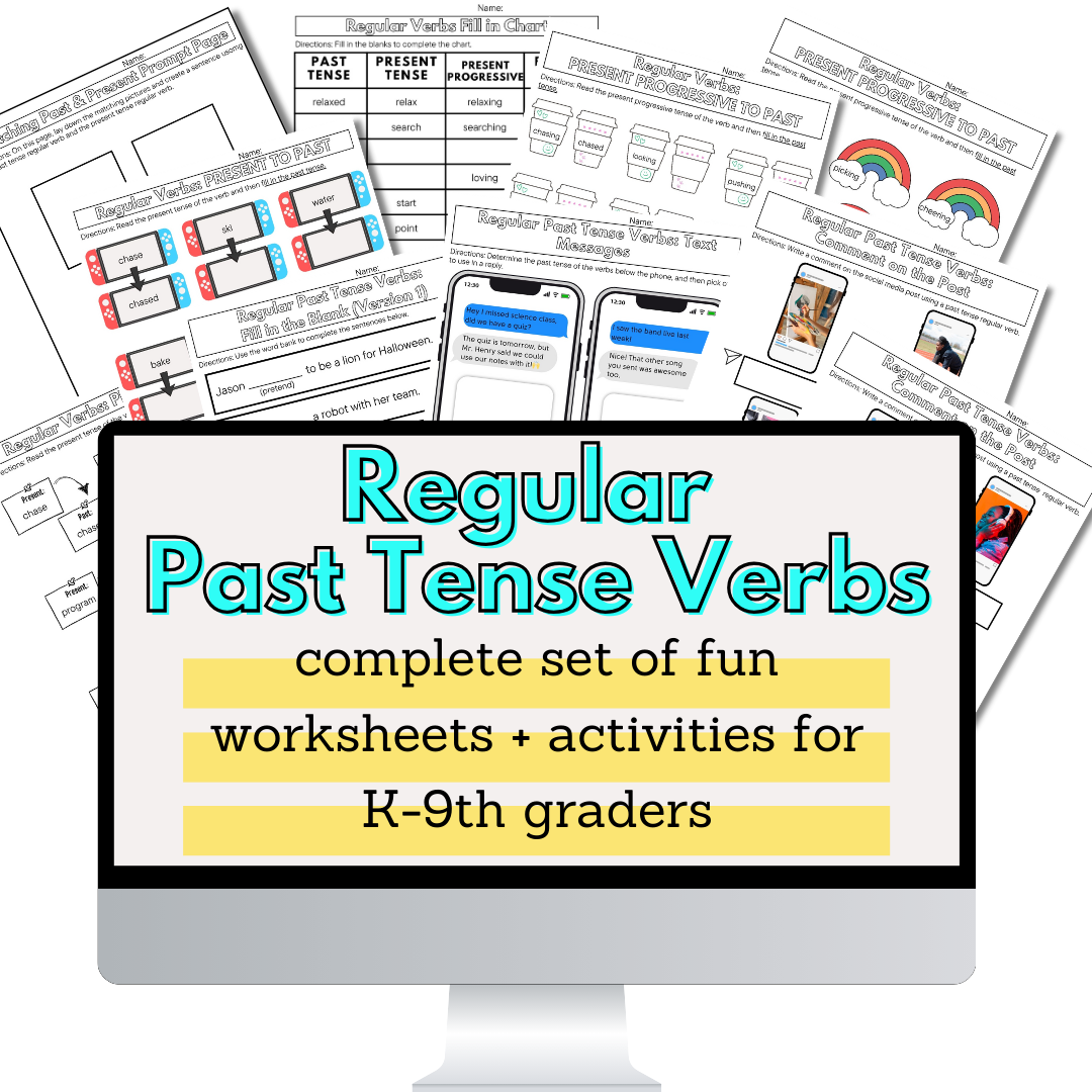 Regular Past Tense Verbs Bundle Speech Therapy – Speech Therapy Store