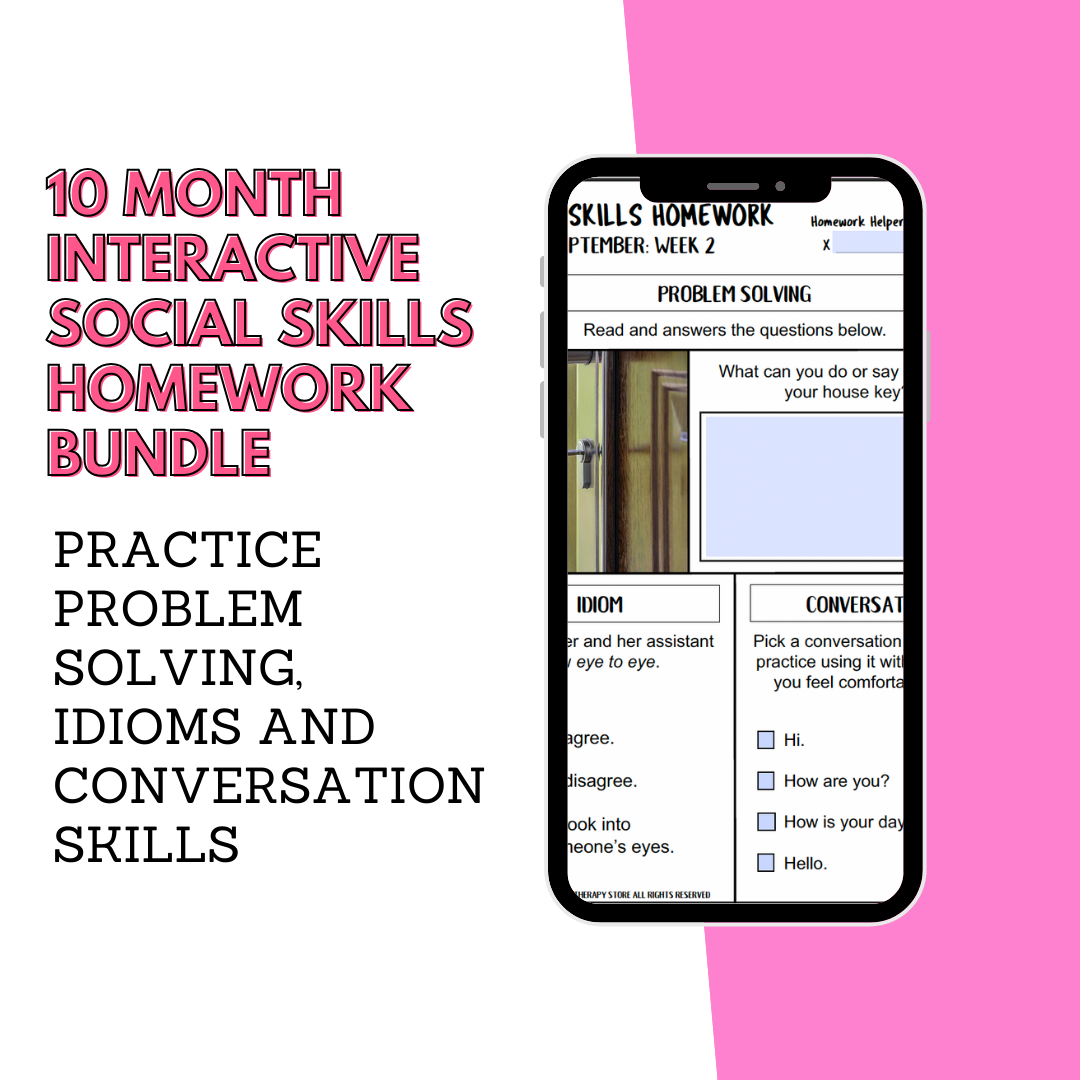 10 Month Social Skills Homework Bundle – Speech Therapy Store