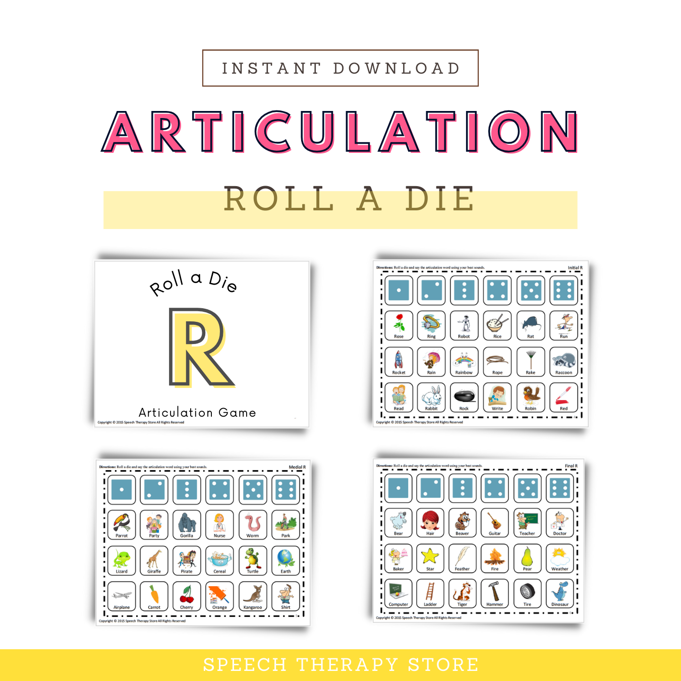 Articulation Roll a Die – Speech Therapy Store