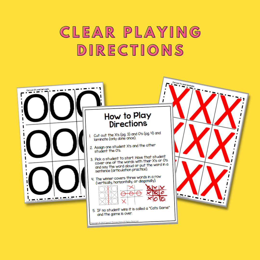 Articulation "Tic Tac Toe" ALL SOUNDS – Speech Therapy Store