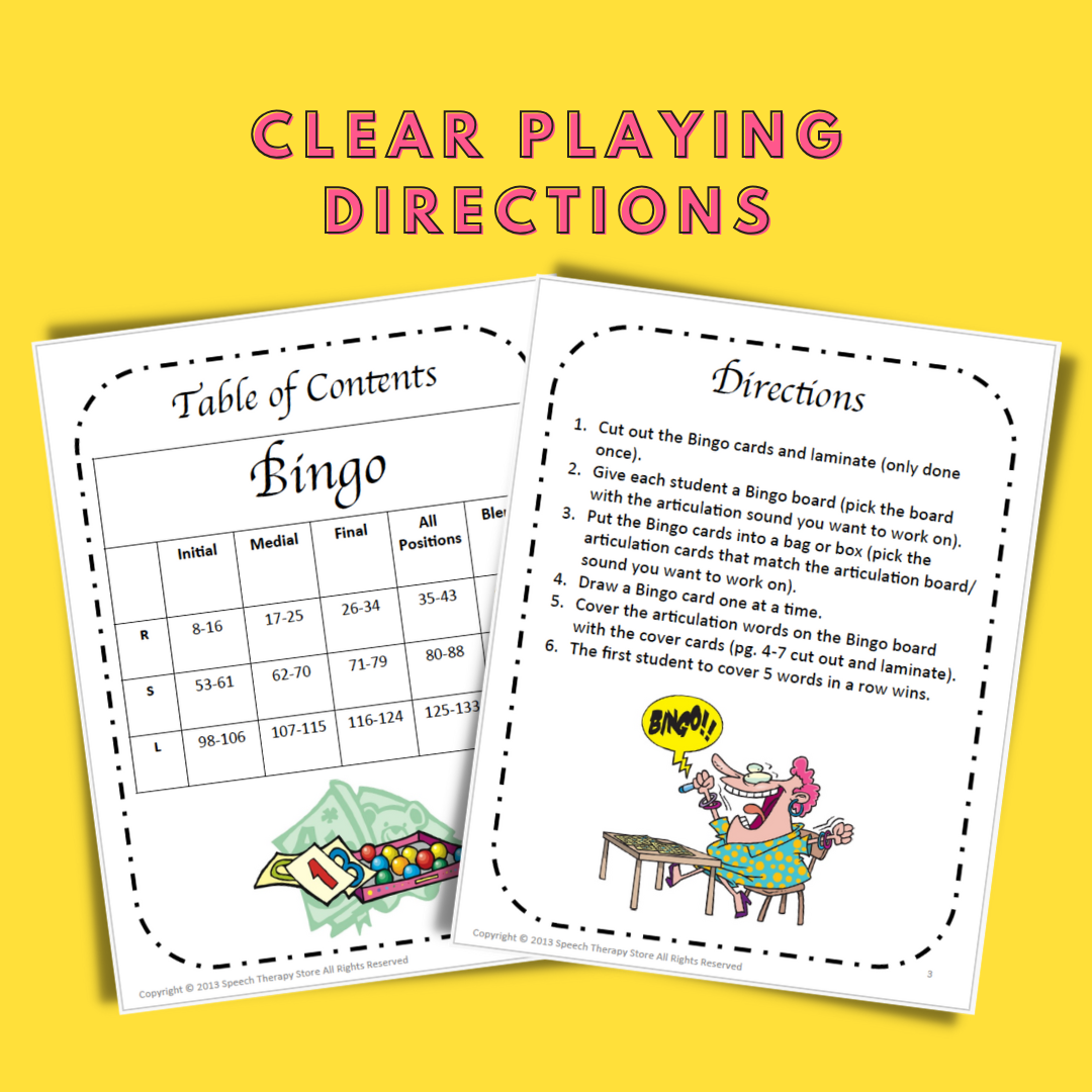 Articulation Bingo – Speech Therapy Store