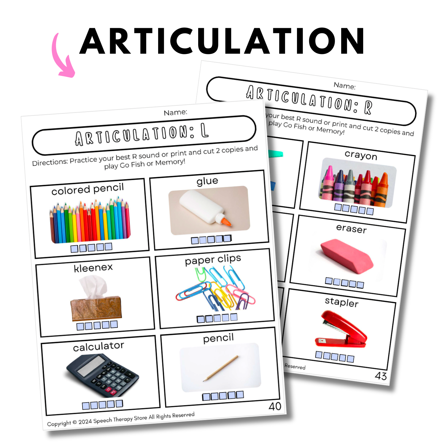 School Supply Fun Language Bundle – Speech Therapy Store