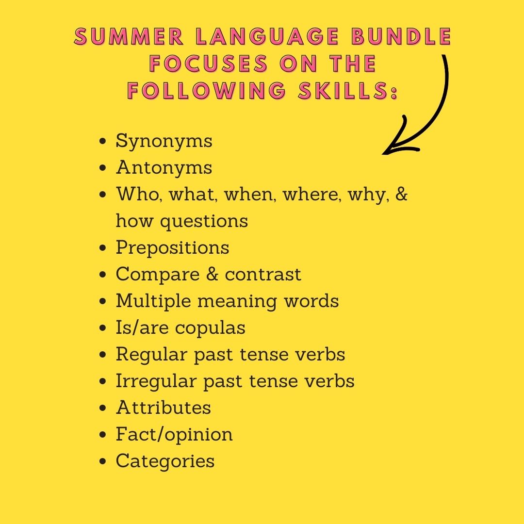 Summer Homework Bundle: Articulation, Language, & Social Skills ...