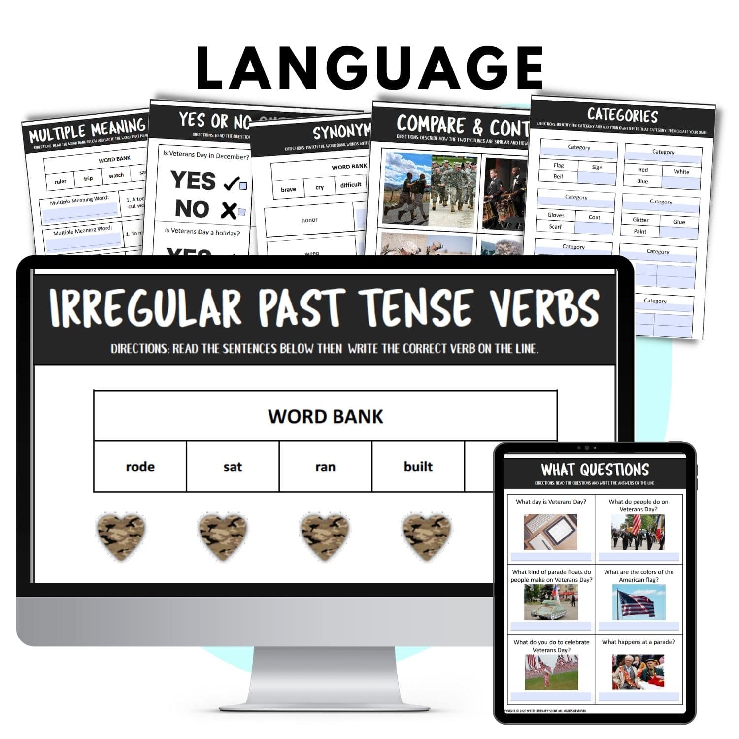 Speech Therapy Veteran's Day Bundle – Speech Therapy Store