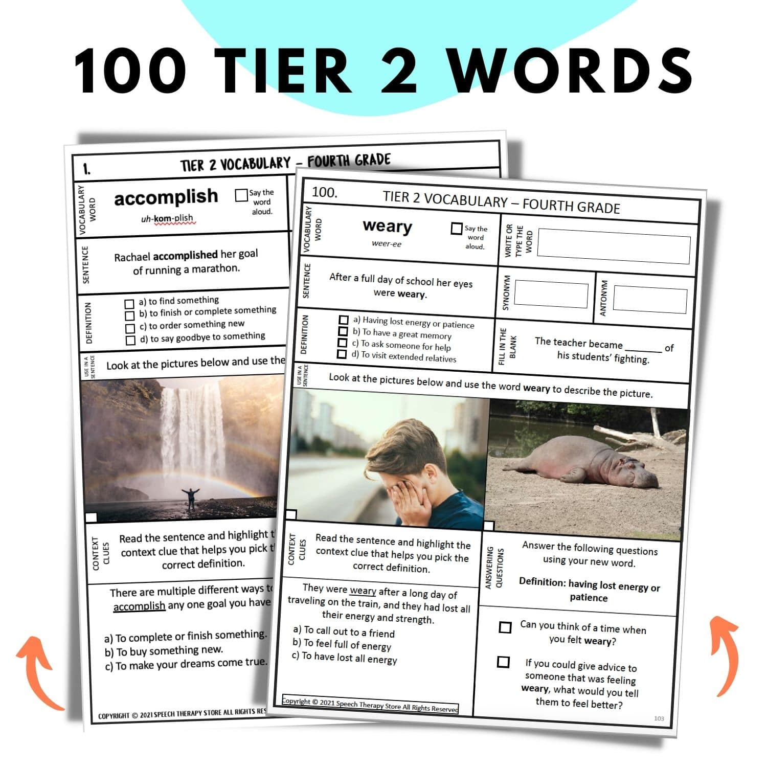 Tier 2 Words Speech Therapy - 4th Grade – Speech Therapy Store