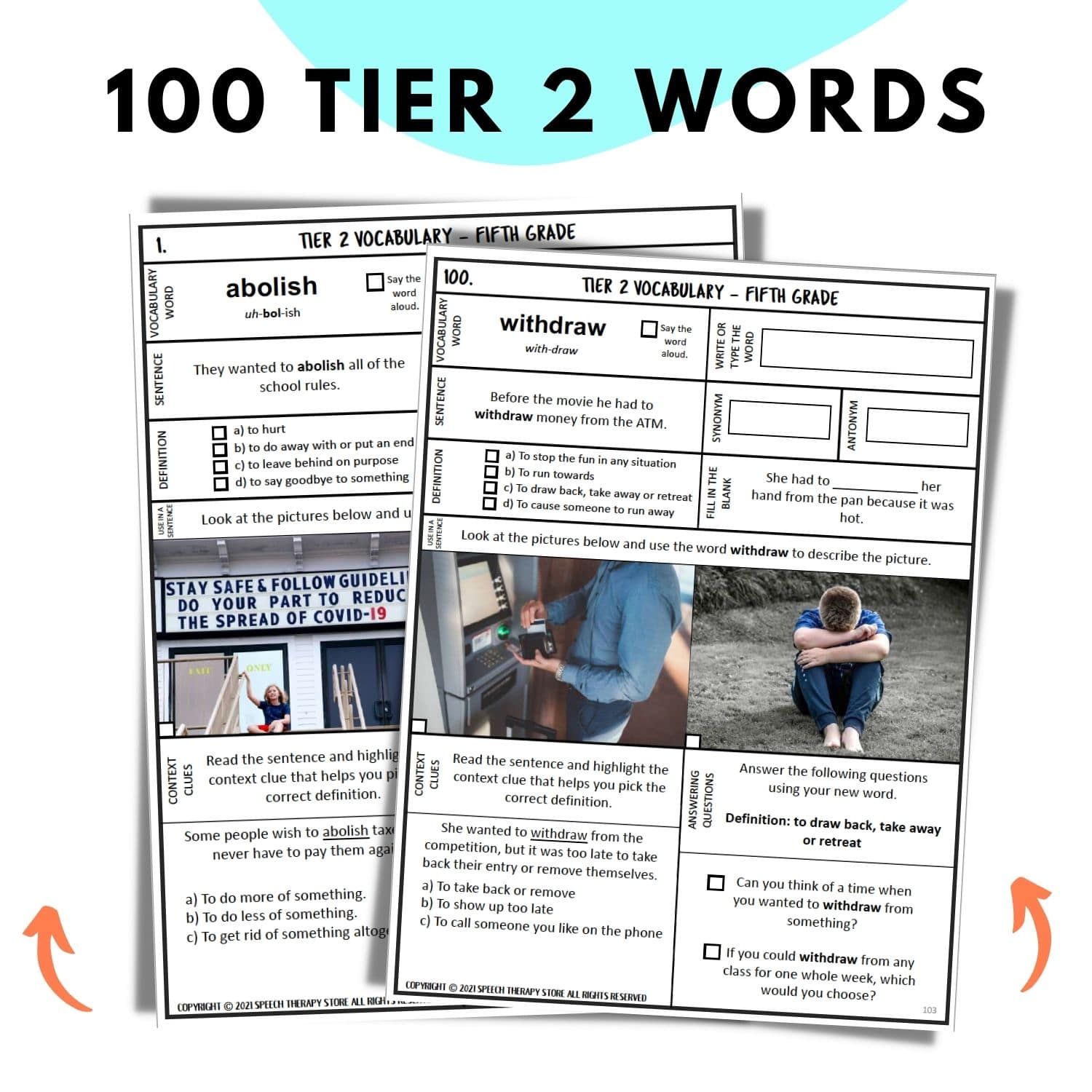 Tier 2 Words Speech Therapy - 5th Grade – Speech Therapy Store