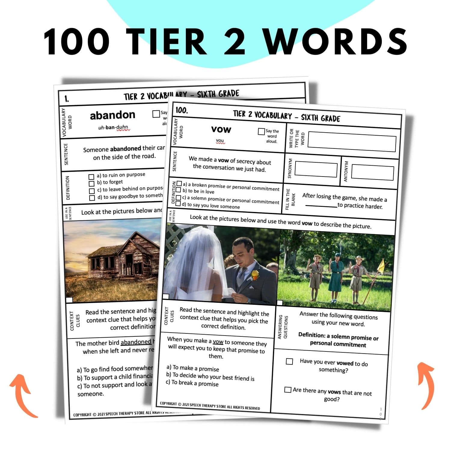 Tier 2 Words Speech Therapy - 6th Grade – Speech Therapy Store