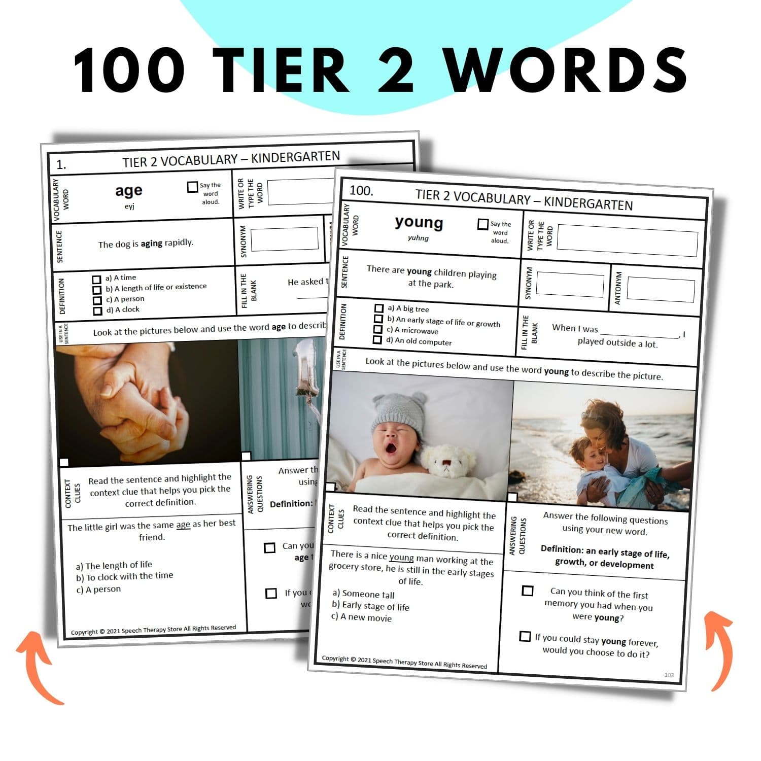 Tier 2 Words Speech Therapy - Kindergarten – Speech Therapy Store